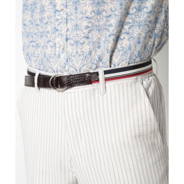 型番：M0141EBT101ブランド：メンズビギ商品名：【ADRIANO MENEGHETTI（アドリアーノメネゲッティ）】ダブルリングリバーシブルリボンベカラー：トリコロール/ブラック