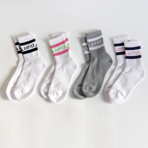 型番：ASF-SOCKS-LINEブランド：アスファルト商品名：ASFVLT【LINE SOCKS】ラインソックス 靴下 23-25cmカラー：ホワイト×ブラック/ホワイト×ネイビー×ピンク/ホワイト×ピンク×グリーン/グレー×ホワイト