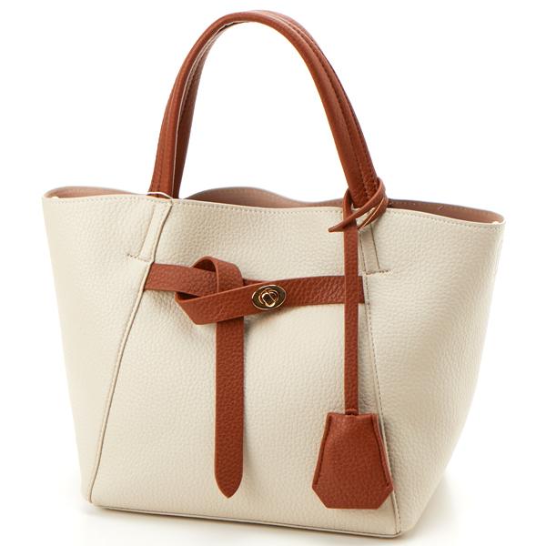 型番：01-00-81330ブランド：カシュカシュ商品名：カシュカシュ cachecache / ベルトディテールフェイクレザートートカラー：アイボリーミックス/アソート/オーク/ブラック