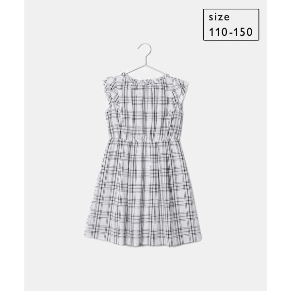 型番：GRE14070ブランド：ロペピクニックキッズ商品名：【KIDS】チェック柄フリルワンピースカラー：ブラック系（０２）/ホワイト系（１１）