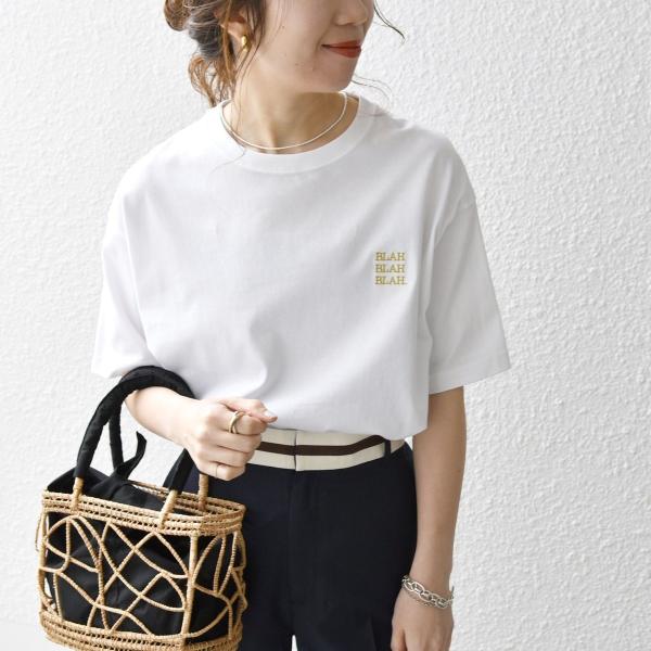 型番：712170099ブランド：シップス エニィ商品名：【WEB限定】SHIPS any: BLAH BLAH BLAH.ワンポイント 刺繍 ルーズ Tシャカラー：ホワイト/グレー/ブラック/ネイビー