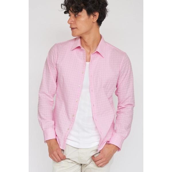 型番：2001825ブランド：トルネードマート商品名：ZERO by TORNADO MART∴サッカーストレッチダイアゴナルジャカードシャツカラー：オフ/ピンク/ネイビー