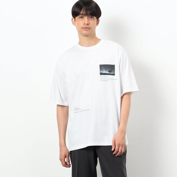 型番：47-60TG56-204ブランド：コムサイズム商品名：【接触冷感機能】 Feel-Cool フォト＆メッセージＴシャツ 「Starry sky」カラー：ホワイト