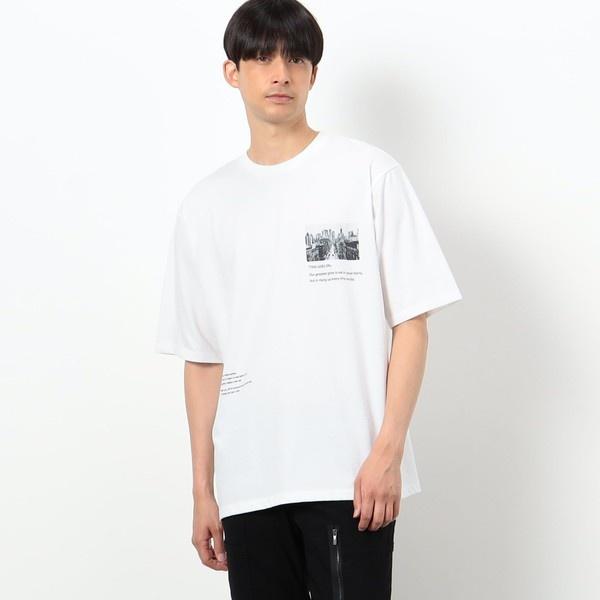 型番：47-60TG54-204ブランド：コムサイズム商品名：【接触冷感機能】Feel-Cool フォト＆メッセージＴシャツ 「City」カラー：ホワイト