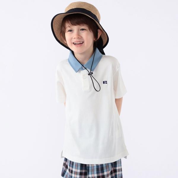 型番：512312634ブランド：シップス商品名：RUSSELL ATHLETIC:【SHIPS KIDS別注】100〜130cm / ポロシャツカラー：ホワイト系/スカイブルー