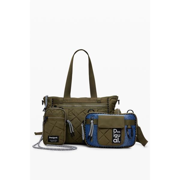 型番：24WAXY42ブランド：デシグアル商品名：REPRISE MODULARIS BRAIDED ハンドバッグカラー：グリーン