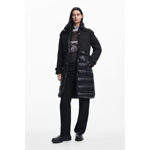 型番：24WWEW92ブランド：デシグアル商品名：ESTOCOLMO パッド入りロングオーバーコートカラー：グレー/ブラック