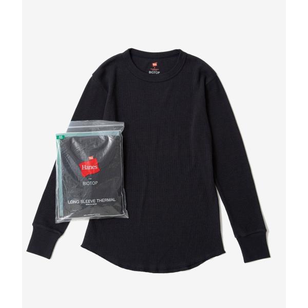型番：EUM79710ブランド：アダムエロペ商品名：【Hanes for BIOTOP】LONG SLEEVE THERMALカラー：ネイビー（４０）
