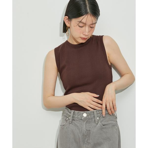 型番：EUM74320ブランド：アダムエロペ商品名：【Miller for ADAM ET ROPE'】別注SLEEVELESS TEEカラー：ブラウン（２２）/ラベンダー（５２）