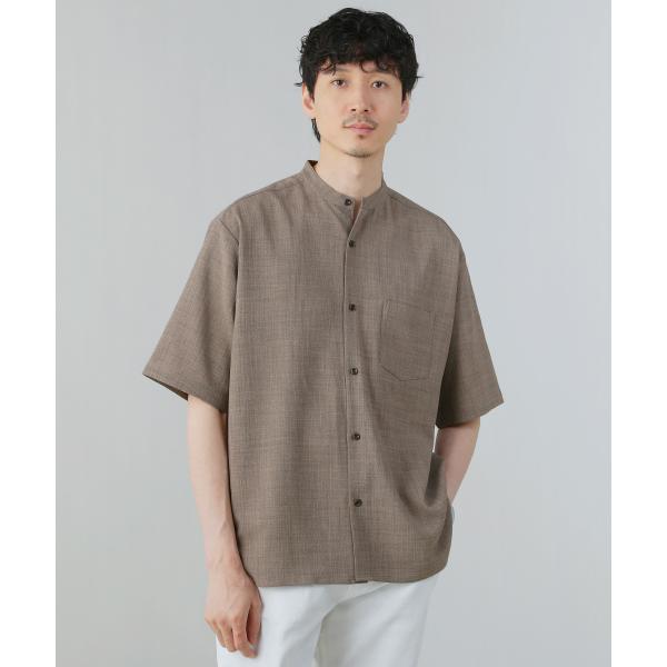 型番：buy240217ブランド：スプートニクス商品名：＜ALLOWED TO UNFOLD＞テックキャンバスバンドカラー半袖ボタンシャツカラー：ホワイト/ベージュ/ブルー/ブラウン/ネイビー