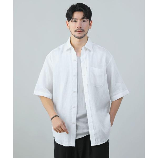 型番：buy240216ブランド：スプートニクス商品名：＜ALLOWED TO UNFOLD＞ムジ麻100%レギュラー半袖ボタンシャツカラー：ホワイト/グレージュ/サックスブルー/ネイビー