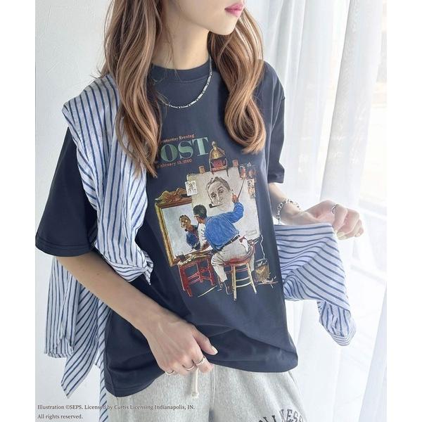 型番：CE1260281ブランド：クラシカルエルフ商品名：『THE SATURDAY EVENING POST』×クラシカルエルフ 別注グラフィックTシャツカラー：ホワイト/チャコール