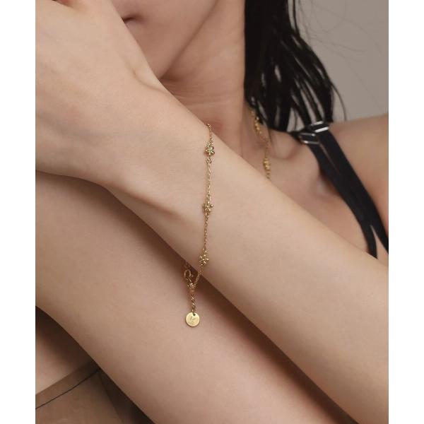 型番：2BR033B0YGブランド：エルエイチエムイー商品名：LHME プチフラワーブレスレット/イエローゴールド/サージカルステンレス 金属アレルギー対応カラー：イエローゴールド