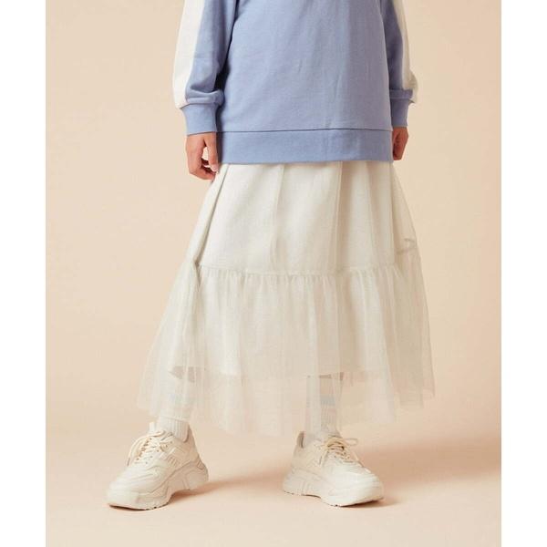 型番：KJHKX42049ブランド：アー・ヴェ・ヴェ商品名：[160]ラメチュールティアードロングスカートカラー：アイボリー/ブラック