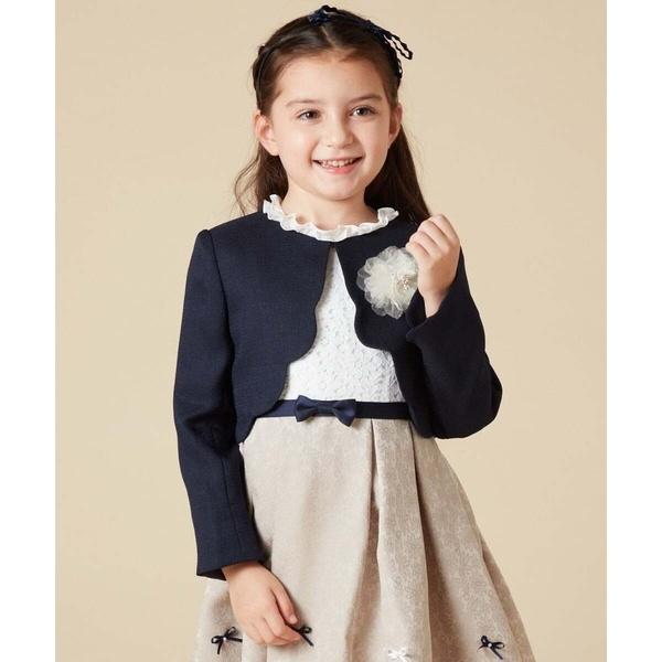 型番：KQJCA01089ブランド：アー・ヴェ・ヴェ商品名：[100-130]【結婚式/セレモニー/オケージョン】スカラップジャケットカラー：ネイビー/ホワイト