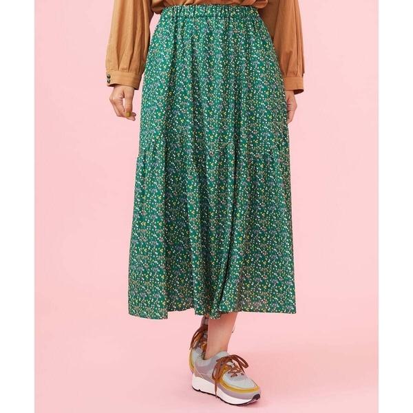 型番：GJHLV33220ブランド：ホコモモラ商品名：Cocido プリント ギャザースカートカラー：グリーン/テラコッタ