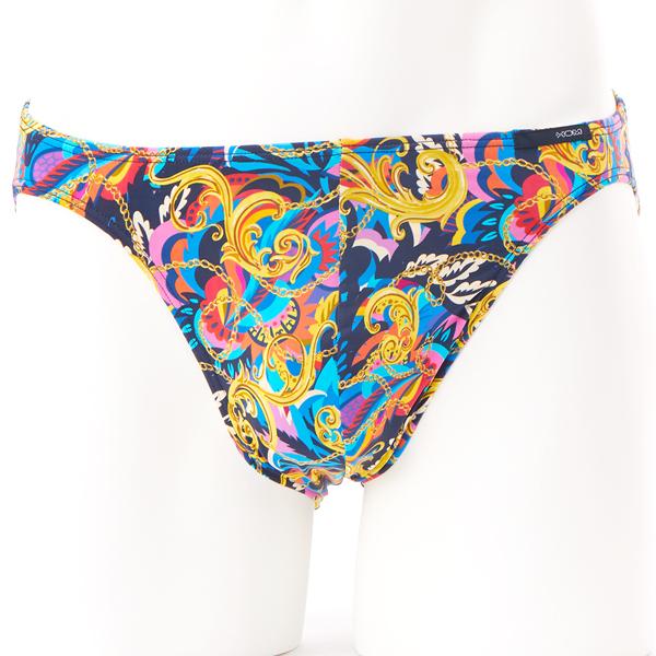 型番：HMR742897ブランド：オム商品名：HOM ASIA Micro Briefs プリント柄カラー：ピンク/ターコイズ/Ｄパープル/コン/イエロー/レッド