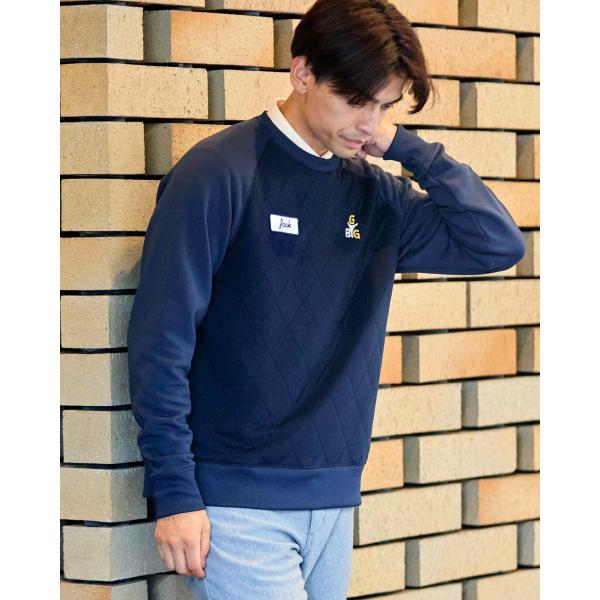 型番：312QD423ブランド：ゴールデンベア商品名：ハイブリッドスウェット　【GBGOLF】カラー：ライトグレー/ネイビー