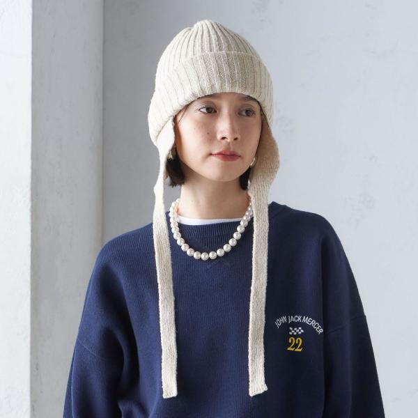 型番：318550186ブランド：シップス商品名：Revis.:ニット フライト キャップカラー：オフホワイト/グレー