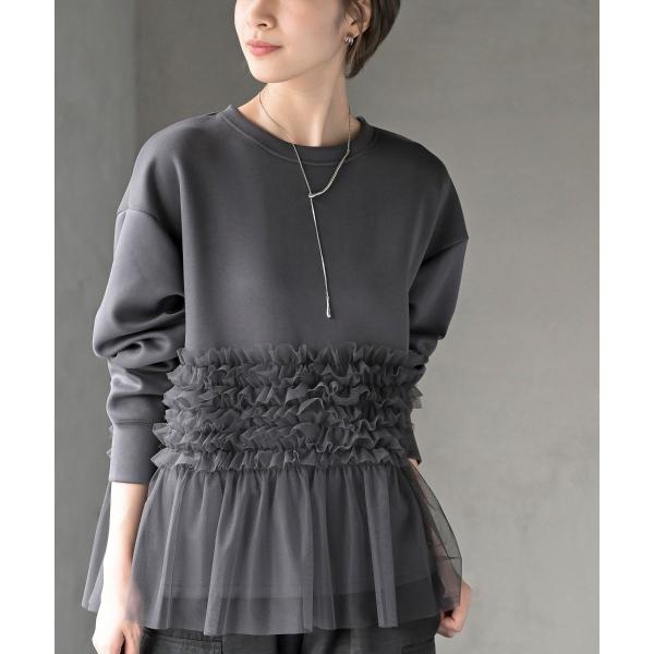 型番：0771000606ブランド：アール・ピー・エス商品名：チュールドッキングダンボールプルオーバーカラー：チャコールグレー/アイボリー/ブラック/ブラウン