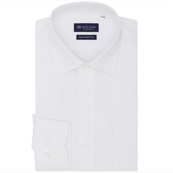 型番：BM01I501AB16W3Vブランド：ブリックハウス商品名：【超形態安定】 ワイドカラー 長袖 形態安定 ワイシャツカラー：ホワイト