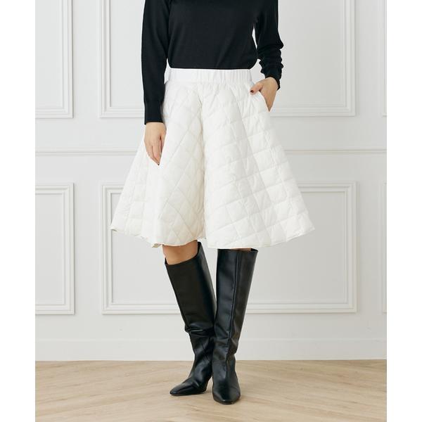 型番：1044152066ブランド：イッツインターナショナル商品名：W LINE フレアダウンスカート《TAION》カラー：オフホワイト1