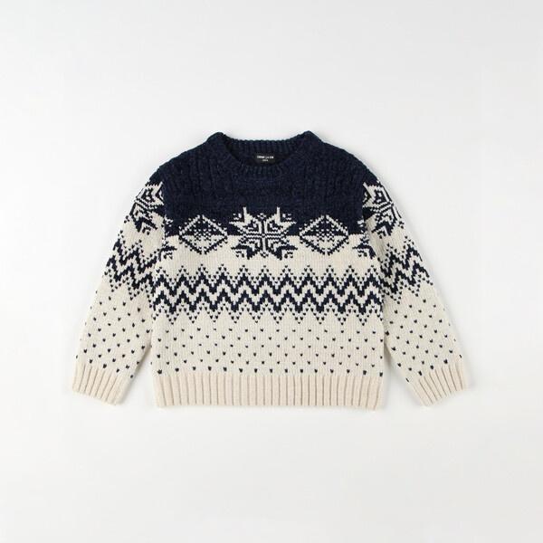 型番：98-72KI11-204ブランド：コムサイズム商品名：雪柄プルオーバーニットカラー：ネイビー/ターコイズ/グレージュ