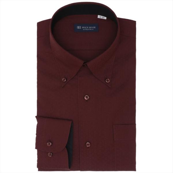 型番：BM01I710AB16B1Sブランド：ブリックハウス商品名：【透け防止】 ボタンダウンカラー 長袖 形態安定 ワイシャツカラー：ボルドー