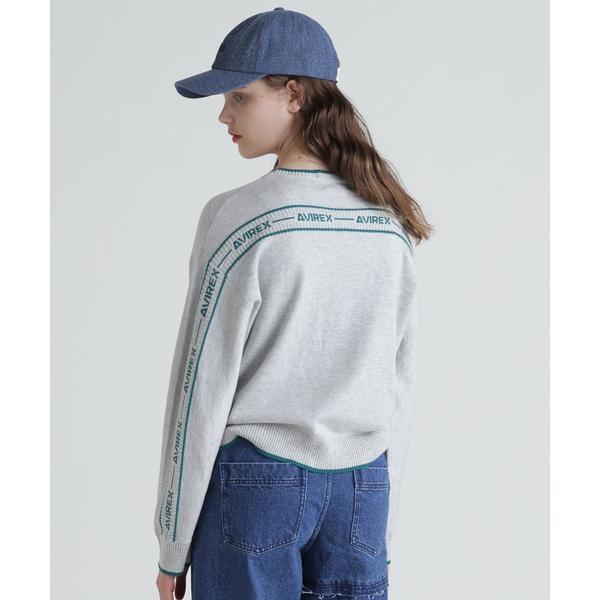 型番：7835140601ブランド：アヴィレックス商品名：COLOR LINE BACK LOGO KNIT TOPS／カラーライン バックロゴトップスカラー：ブラウン/ネイビー/オートミール6