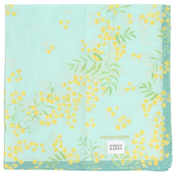 型番：0001880016ブランド：ブルーミング商品名：ヒビヤカダン　大判　ガーゼハンカチ（cm）ミモザ　【日比谷花壇　HIBIYA-KADAN】カラー：ブルー/イエロー/アイボリー