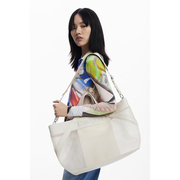 型番：25SAXA60ブランド：デシグアル商品名：REPRISE ATENEA MESH CARISTO ショッピングバッグカラー：ホワイト
