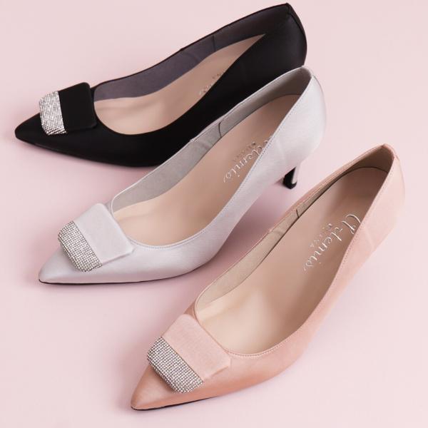 型番：RT17710ブランド：アルテミス by ダイアナ商品名：ラインストーンバックル ポインテッドトゥパンプスカラー：グレー(GYF　)/ベージュ(JUF　)/ブラック(BKF　)