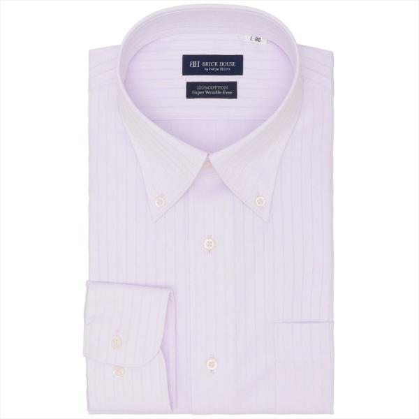 型番：BM01I519AA16B4Vブランド：ブリックハウス商品名：【超形態安定】 ボタンダウン 長袖 形態安定 綿100% ワイシャツカラー：パープル