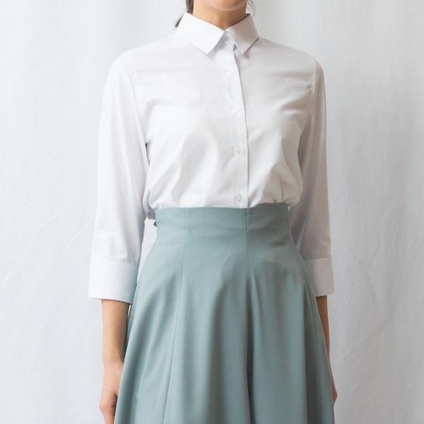 型番：30-51-02-922ブランド：ナラカミーチェ商品名：【NARACAMICIE】オックスフォード七分袖シャツカラー：ホワイト/グリーン/ピンク/ブルー