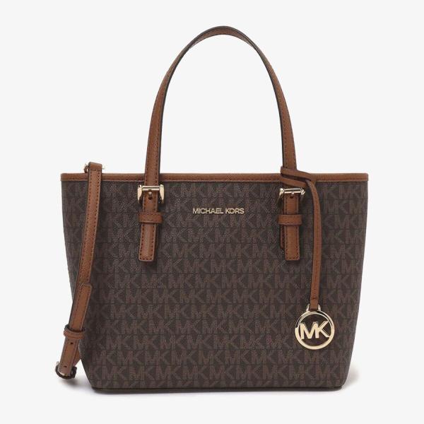 型番：35T9GTVT0B200ブランド：マイケル・コース商品名：JET SET TRAVEL キャリーオール トート エクストラスモール - MKシグネチャーカラー：ブラウン