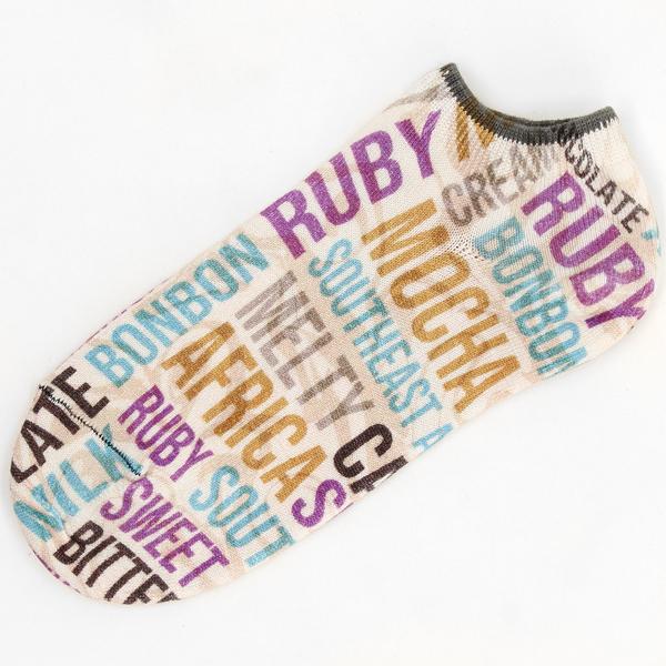 型番：THL514000-026ブランド：ワン サウザンド商品名：【1/1000SOCKS】アンクルＳサイズ　ＣＨＯＣＯＬＡＴＥ　ＬＥＴＴＥＲＳカラー：026