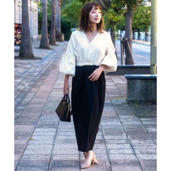 型番：SO-24033ブランド：スウィートマミー商品名：ジャガード 切替 ワンピース　フォーマルカラー：ブラック/アイボリー