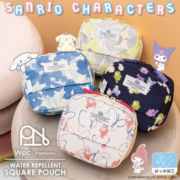 型番：W140-SAブランド：Wpc.商品名：【Wpc.】サンリオキャラクターズ×Wpc. Patterns はっ水スクエアポーチ レディースカラー：ブルー（シナモロール）/イエロー（ポムポムプリン）/ネイビー（クロミ）/オフ（マイメロディ）