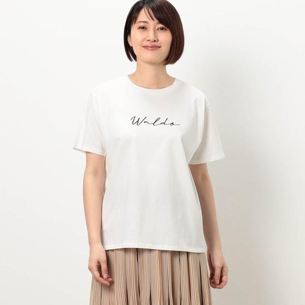 型番：5168-9000ブランド：ニコルホワイト商品名：【WALDO】刺繍ロゴ半袖Ｔシャツカラー：18ベージュ/28オフホワイト/49ブラック