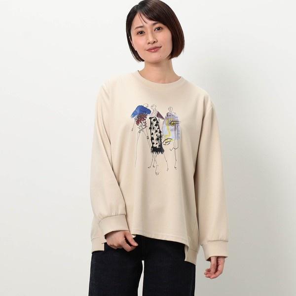 型番：5168-9100ブランド：ニコルホワイト商品名：【WALDO】アートプリントプルオーバーカラー：18ベージュ/46カーキ/49ブラック