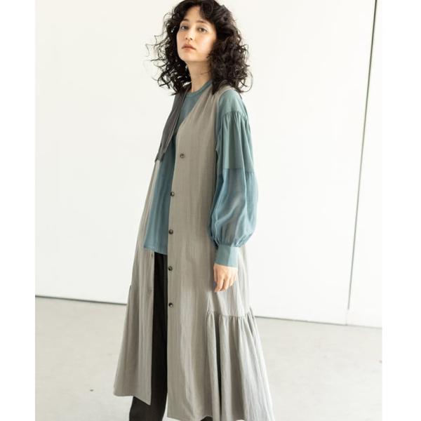 型番：599006-971Vブランド：オズモーシス商品名：アシンメトリーロングジレカラー：L.GEIGE×BLACK/L.GRAY×D.GRAY/BLACK