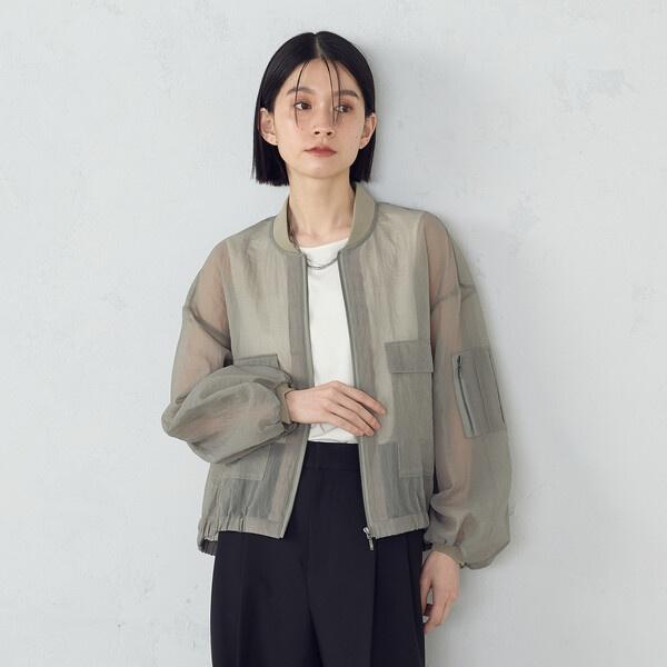 型番：12-21BK08-205ブランド：コムサイズム商品名：ナイロンシアーリップストップ MA-1 ブルゾンカラー：ブラック/カーキ