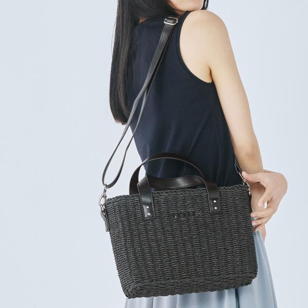 型番：MR-B1341ブランド：ムルーア商品名：2WAYミニトートバッグ MR-B1341 かごバッグカラー：ブラック/ベージュ