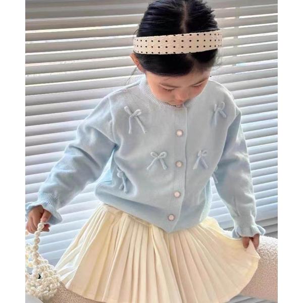 型番：mojqe149aブランド：アイモハ商品名：【aimoha-KIDS-】キャンディースリーブリボンカーディガンカラー：ブルー/ピンク/オフホワイト