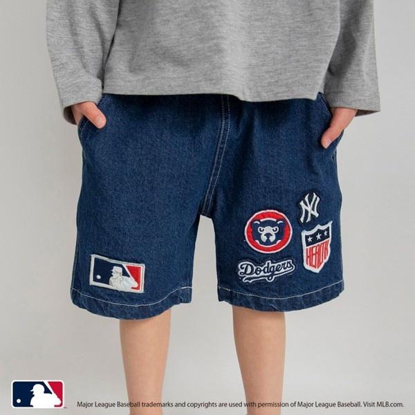 型番：11-5531-512ブランド：ブランシェス商品名：【MLB/Major League Baseball】ワッペンデニムハーフパンツカラー：ブルー
