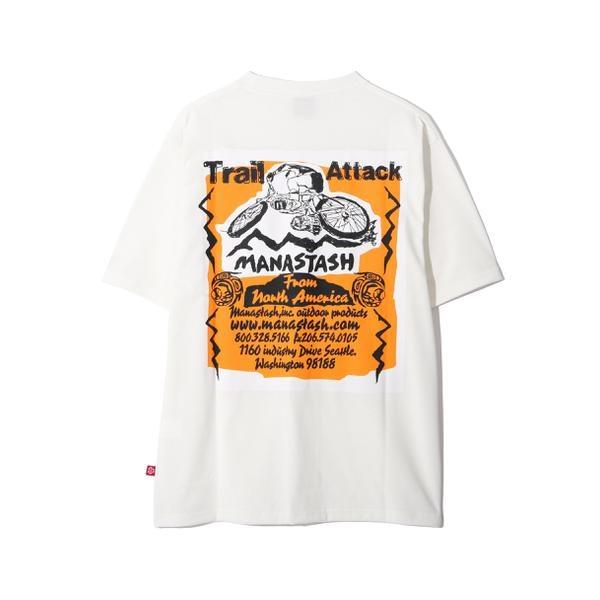 型番：7925134013ブランド：マナスタッシュ商品名：MANASTASH／マナスタッシュ／RE:POLY TEE TRAIL ATTACKカラー：ブラック/ホワイト/ブルー