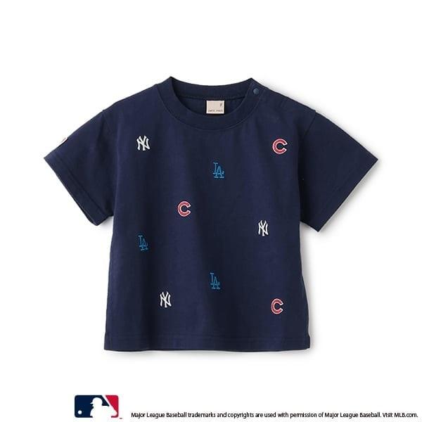 型番：9552204ブランド：プティマイン商品名：【MLB】3チーム刺しゅうTシャツカラー：紺/オフ　ホワイト/トップ　グレー