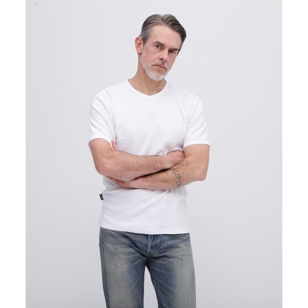 型番：7835934008ブランド：アヴィレックス商品名：《DAILY／デイリー》MINI WAFFLE S／S V-NECK T-SHIRT／ミニワッフルカラー：ブラック/グレー/ホワイト