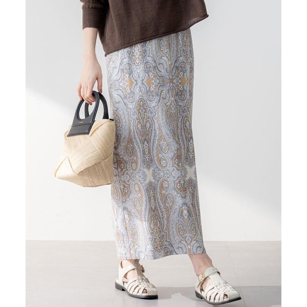 型番：SKWSGM0408ブランド：23区商品名：【洗える】Rattiドローイングペイズリープリント スカートカラー：ベージュプリント/ブラックプリント