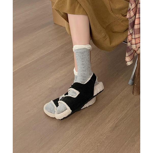 型番：yjddsd78aブランド：アイモハ商品名：[2025 MOSOX NEW COLLECTION]シンプルフリルクルー丈ソックス　靴下カラー：ホワイト/ベージュ/ブルー/ピンク/オフホワイト/グレー